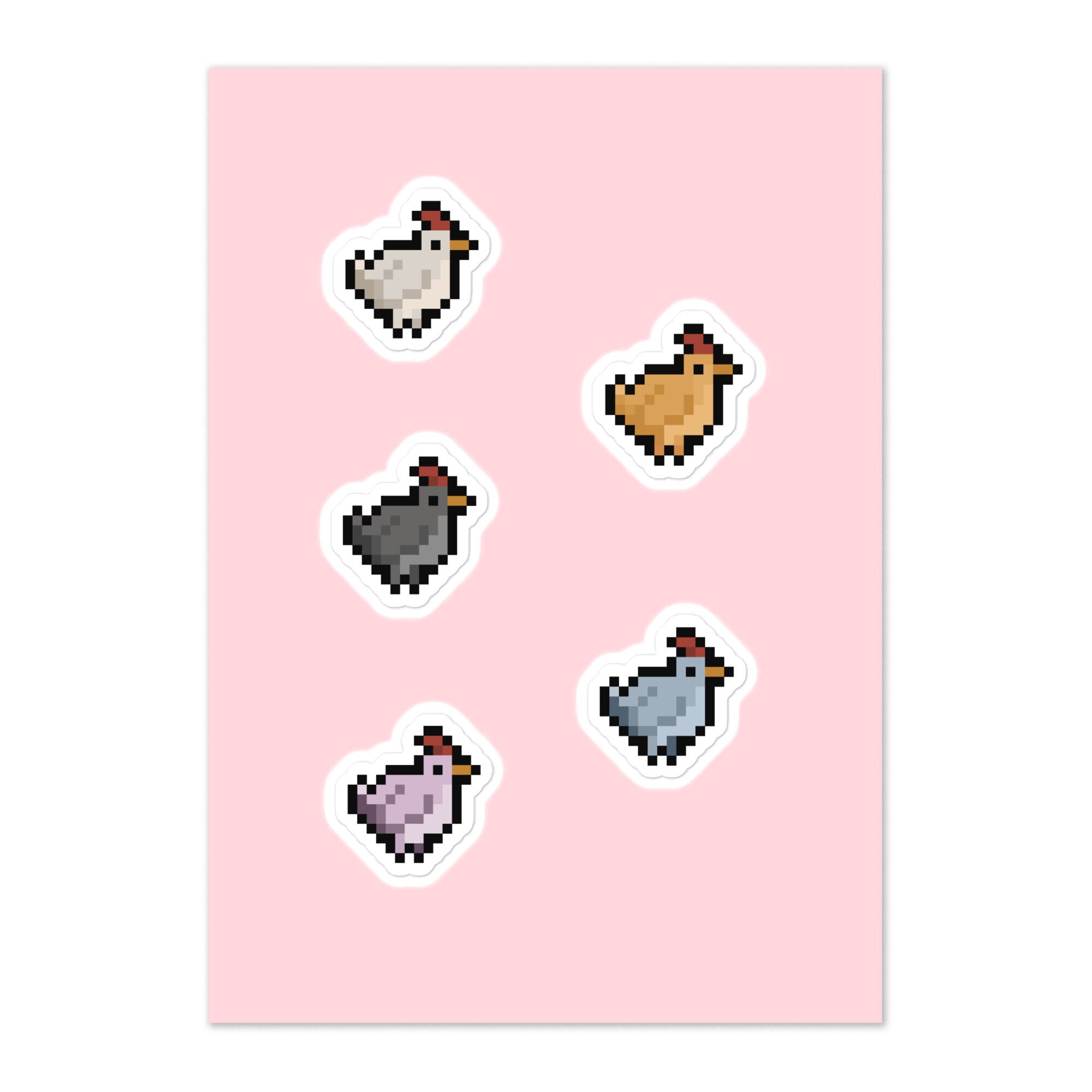 Cute Chicken Sticker Pixel Art Sheet Animal Sticker Cute Animal Sticker ...