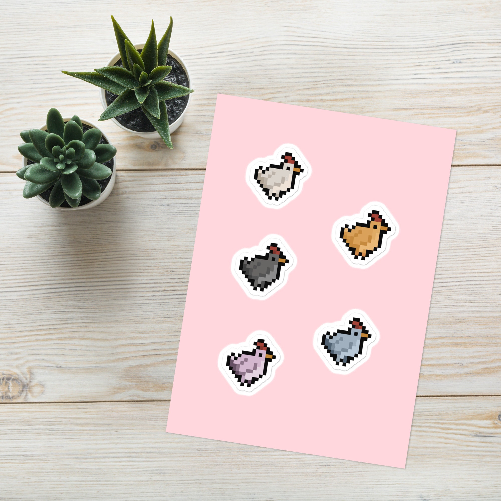 Cute Chicken Sticker Pixel Art Sheet Animal Sticker Cute Animal Sticker ...