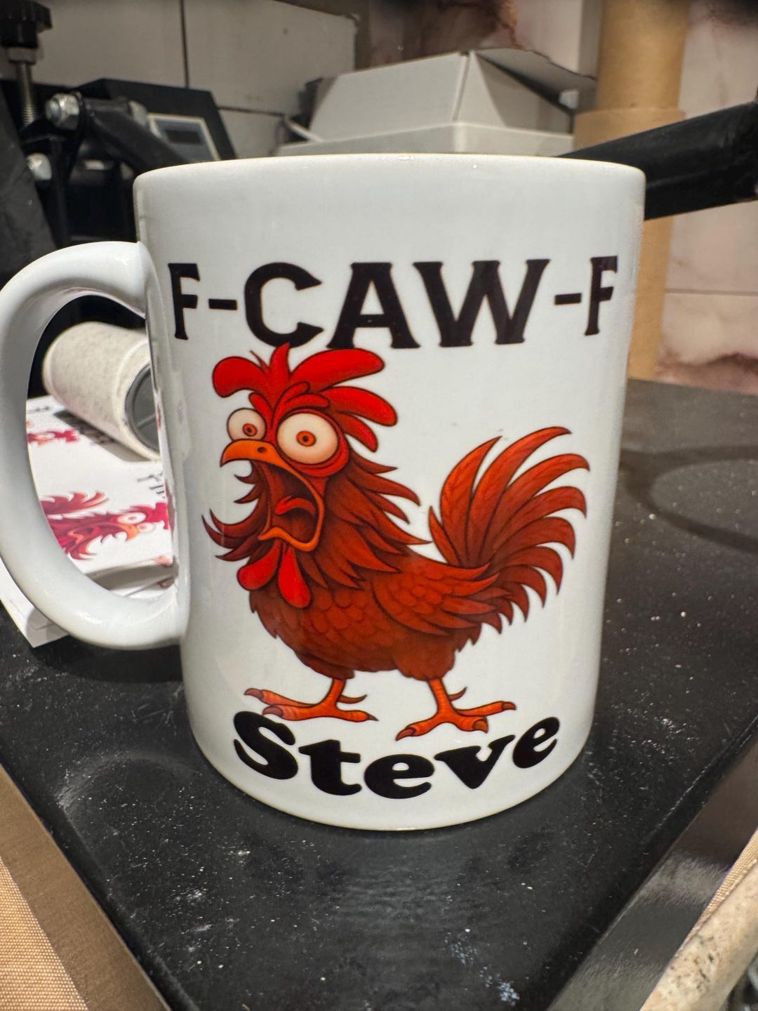 F-caw-f Cartoon Chicken Mug, Viral Meme Personalised Edgy Rude ...