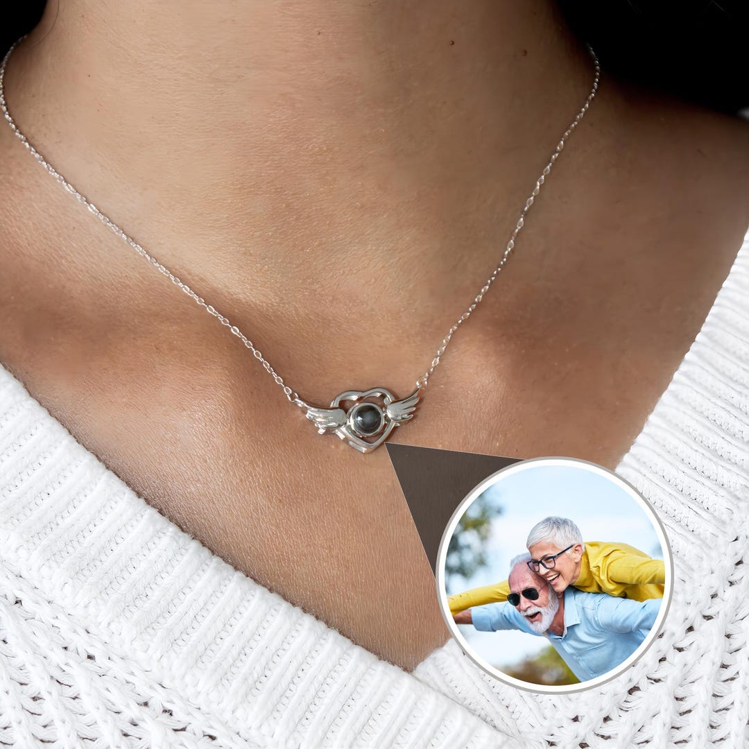 Projection Jewelry With Custom Photo, Memorial Pendant Heavenly Love ...