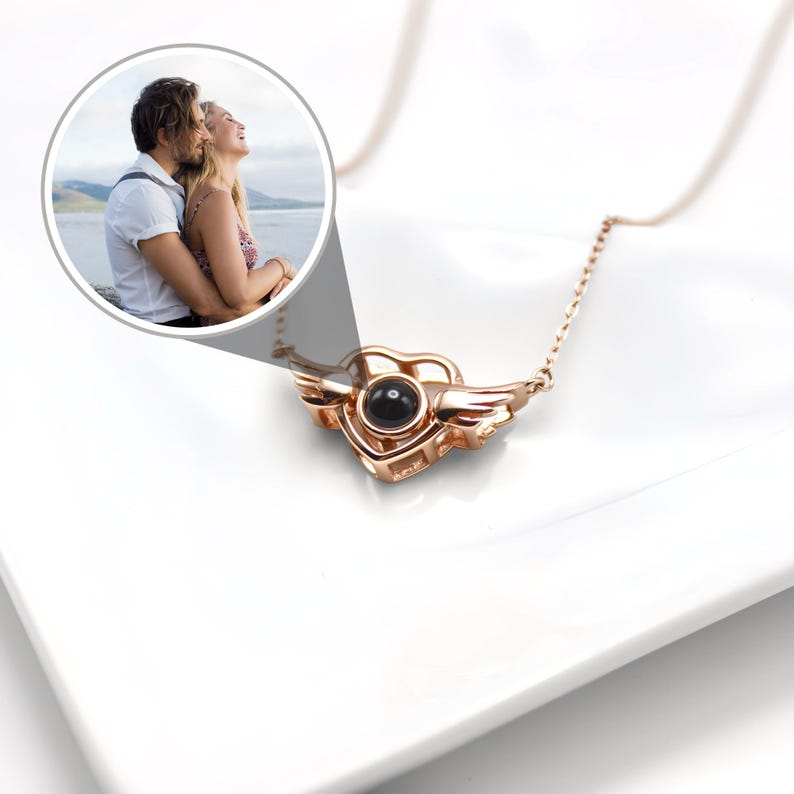 Projection Jewelry With Custom Photo, Memorial Pendant Heavenly Love ...