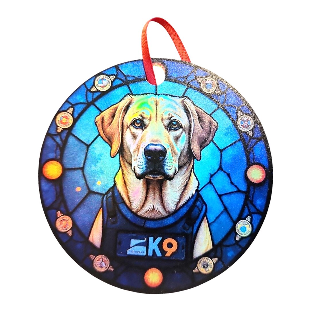 Yellow Labrador K9 Design Holographic Dog Ornament #1 - Etsy