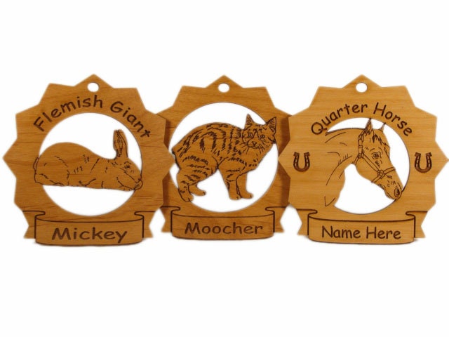 Lionhead Lop Rabbit Wood Ornament Personalized With Your Rabbit's Name ...