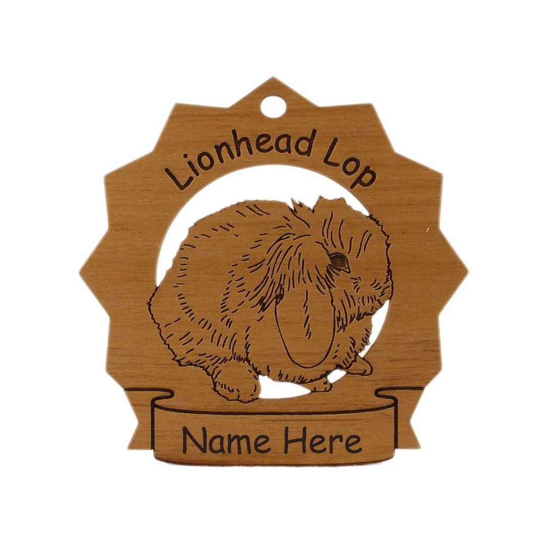 Lionhead Lop Rabbit Wood Ornament Personalized With Your Rabbit's Name ...