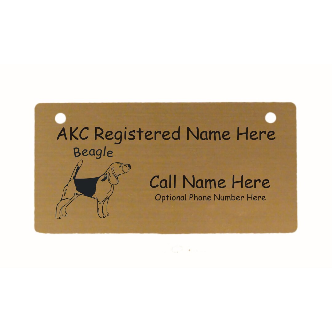 Beagle Standing #1506 Crate Tag Personalized With Your Dog's Name - Etsy