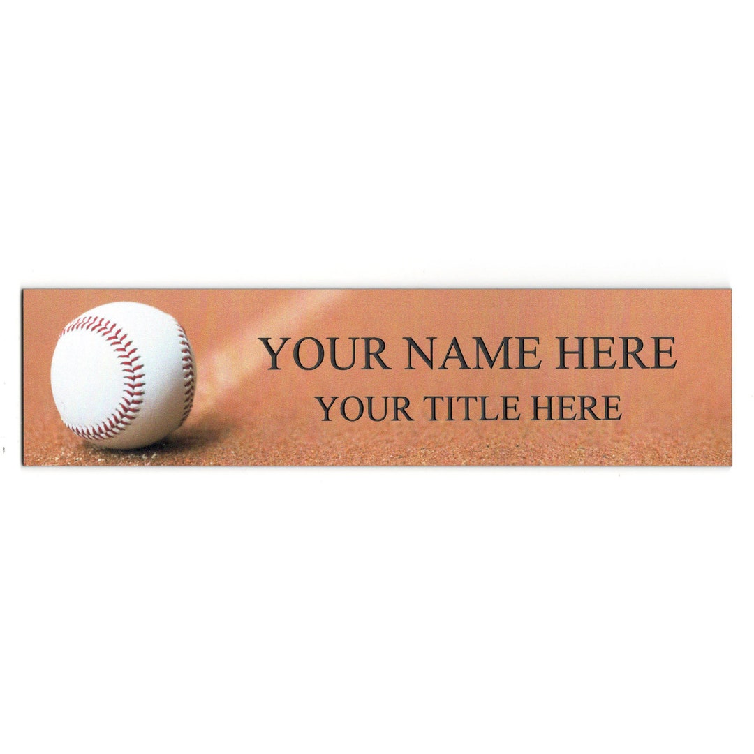 Personalized Baseball Name Plate: Engraved Desk or Wall Sign (2x8 ...