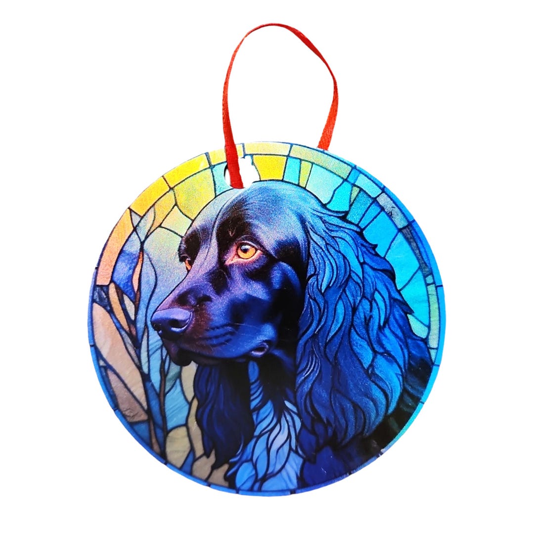 Field Spaniel - Blue Roan - Profile View Holographic Dog Ornament - Etsy