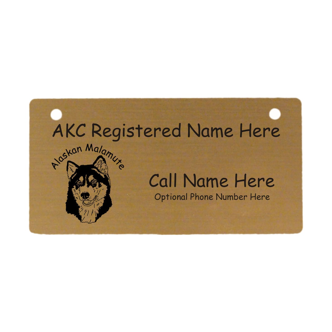 Alaskan Malamute Dog Crate Tags Choice of Design Personalized With Your ...