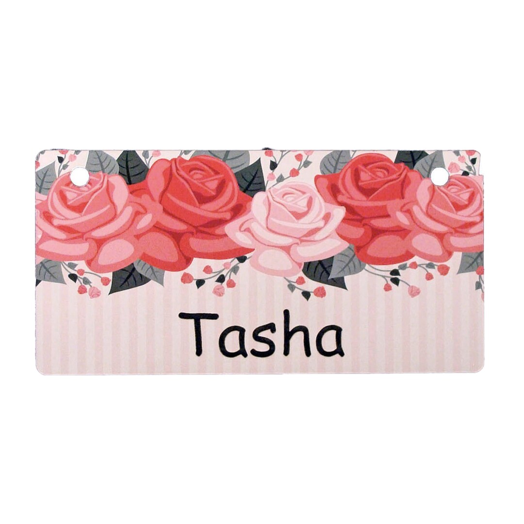 Pink Roses Design Crate Tag Personalized With Your Dog's Name - Etsy