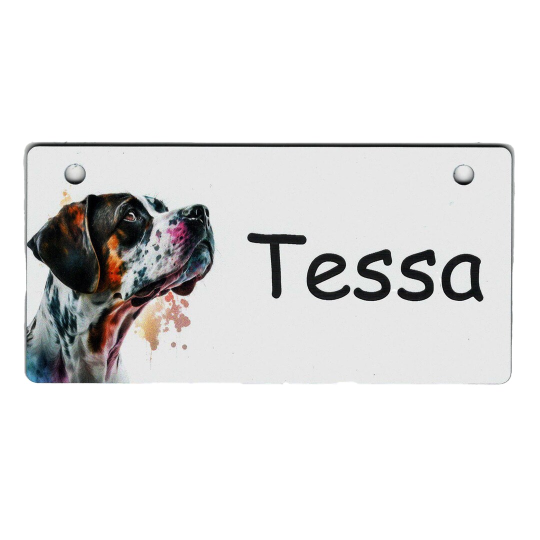 Pointer Watercolor Splash Art Crate Tag Personalized With Your Dog's ...