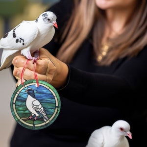 Racing Pigeon Design Holographic Bird Ornament - Etsy