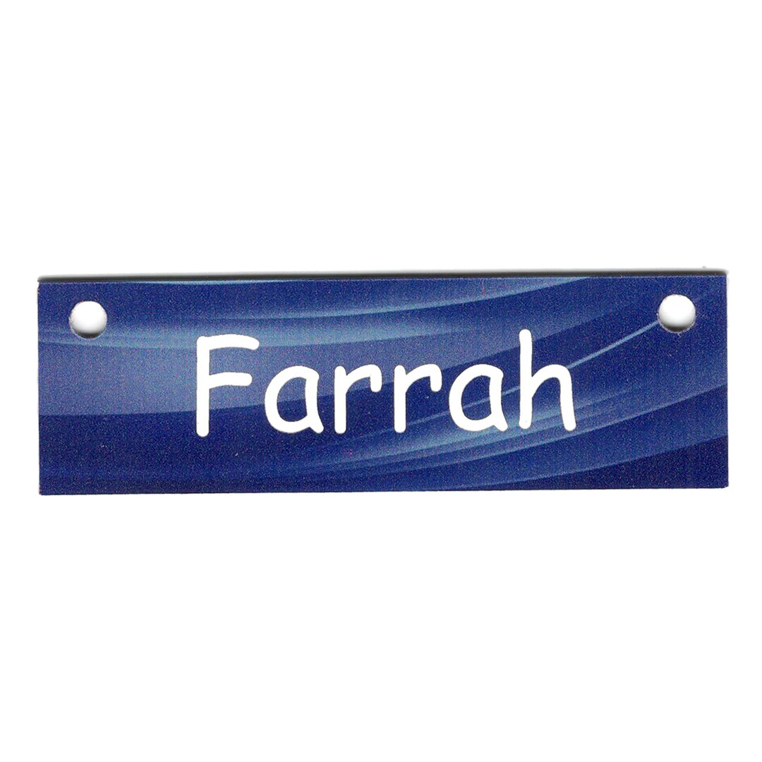 Blue Abstract Swirl 1.25 X 4 Inch Crate Tag Personalized With Your Dog ...