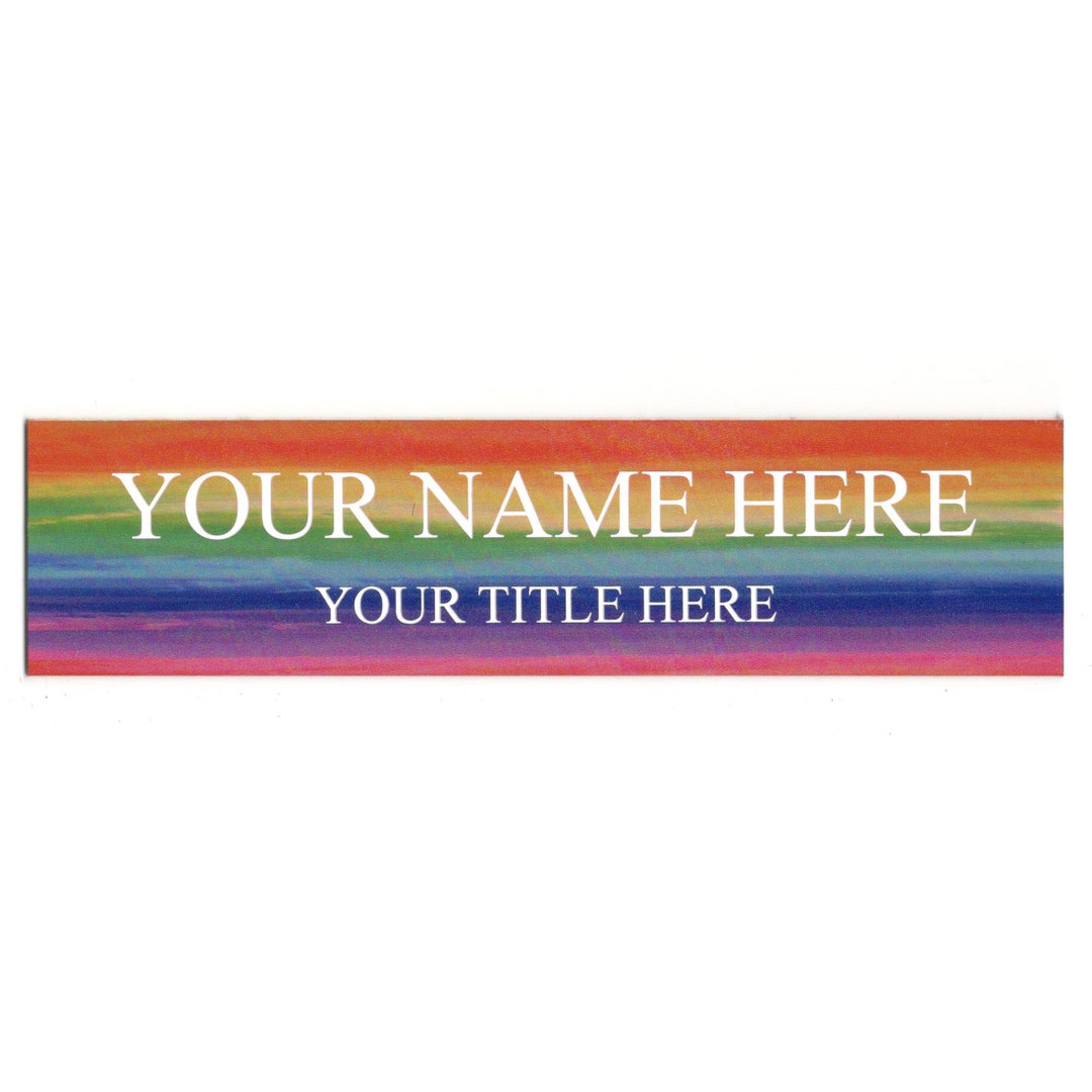 Rainbow Watercolors Design Name Plate Personalized With up to 2 Lines ...
