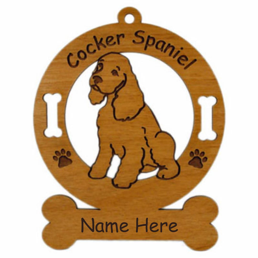 Cocker Spaniel Pup Dog Ornament Personalized With Your Dog's Name 2170 ...