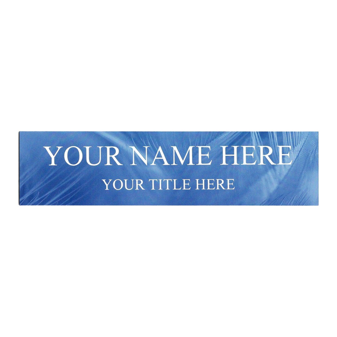 Blue Feathers Design Name Plate Measures 2 Inches X 8 Inches ...