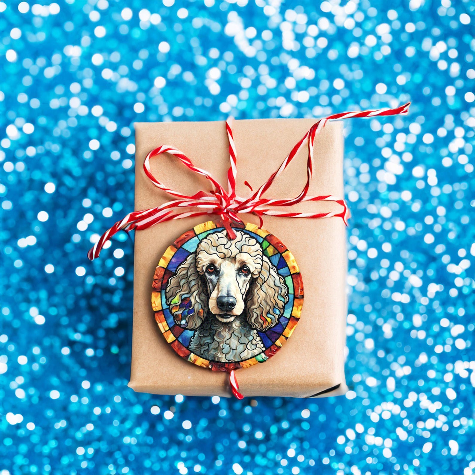 Standard Poodle Stained Glass Design Holographic Ornament - Etsy