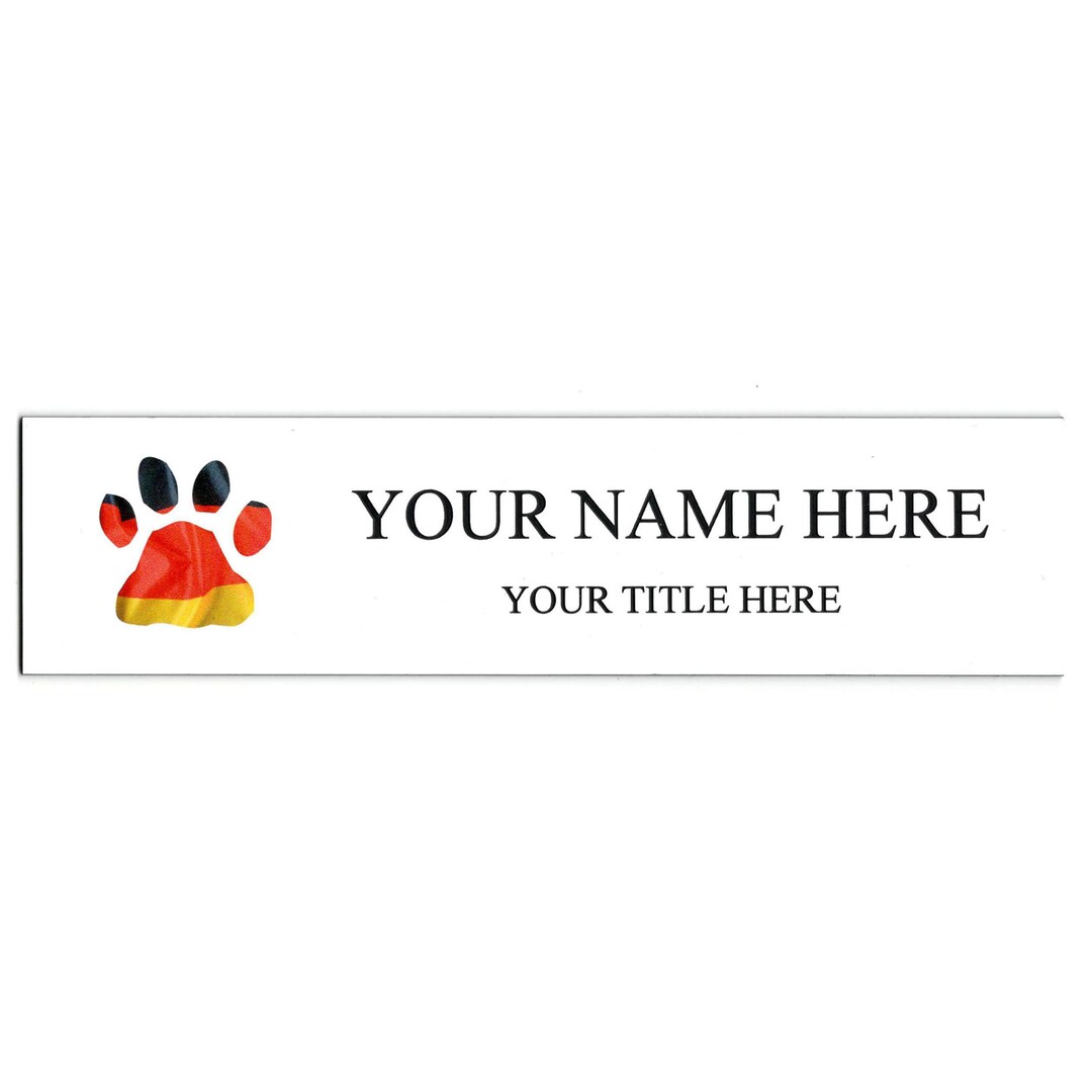 German Flag Dog Paw Name Plate Personalized With up to 2 Lines of Text ...