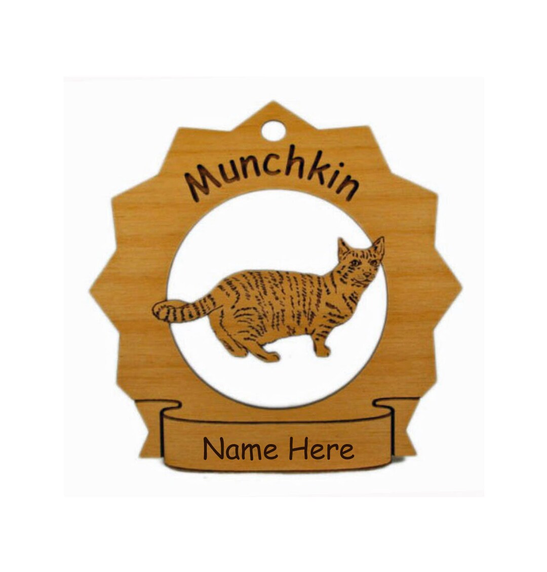 Munchkin Cat Wood Ornament Personalized With Your Cat's Name 7249 - Etsy