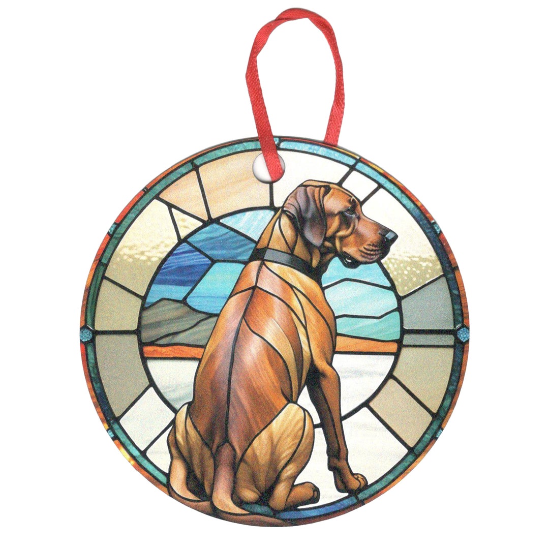 Rhodesian Ridgeback Sitting With Multicolor Background Holographic Dog ...