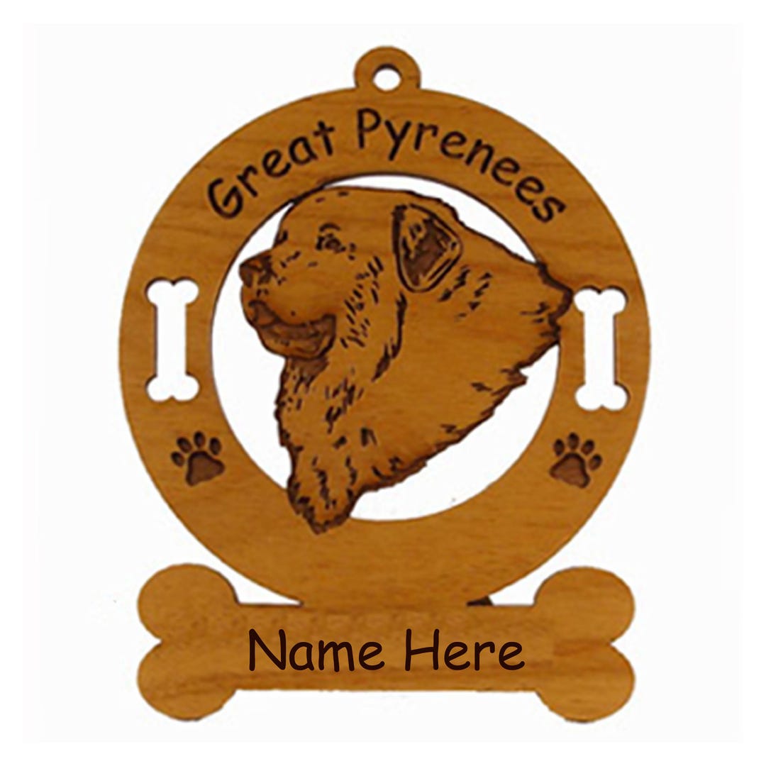 Great Pyrenees Head Dog Ornament Personalized With Your Dog's Name 3301 ...