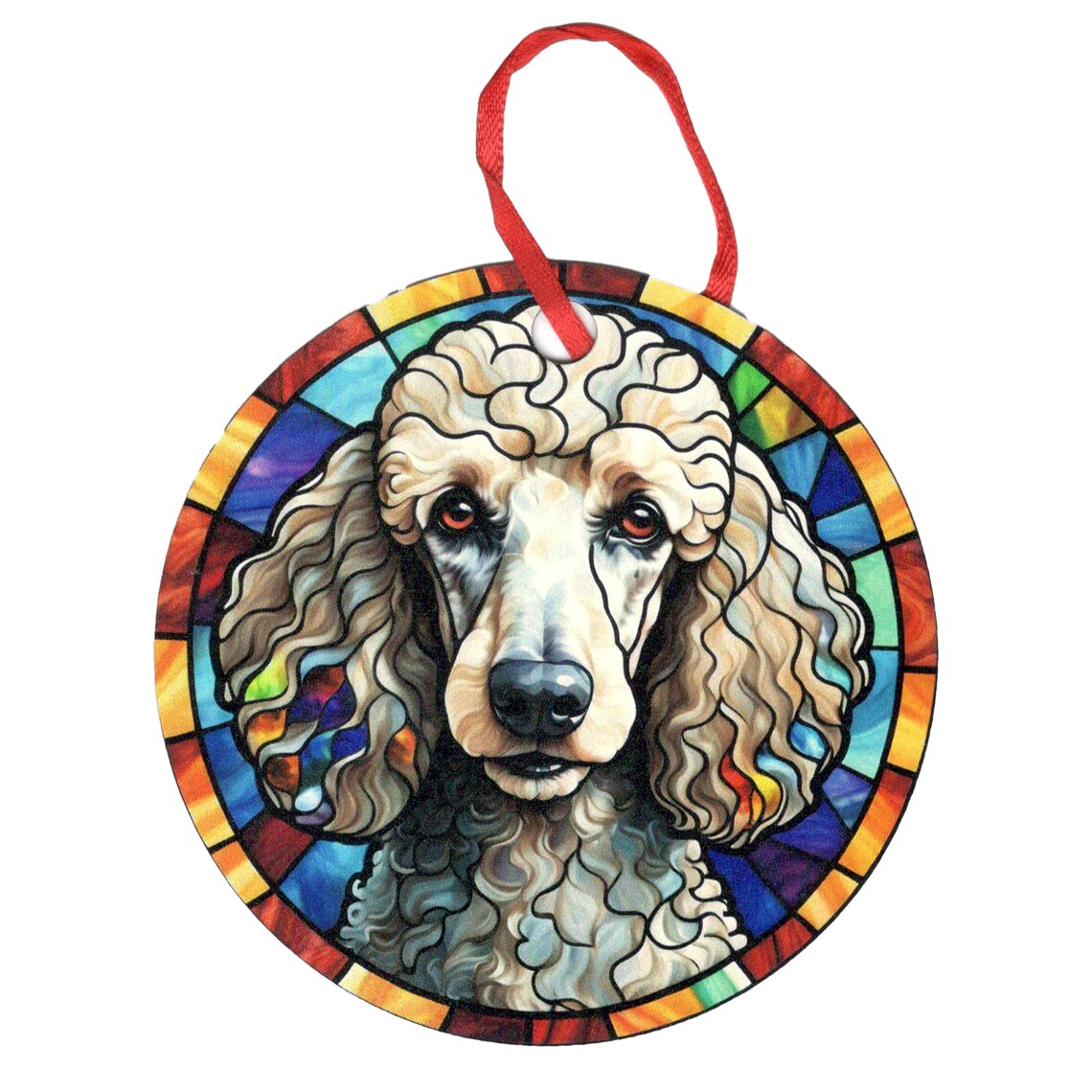 Standard Poodle Stained Glass Design Holographic Ornament - Etsy