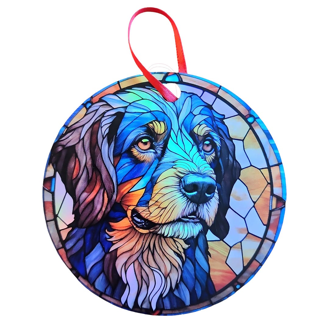 Barbet Profile View Holographic Ornament - Etsy