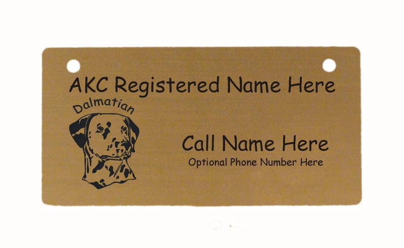 Dalmatian Crate Tags Choice of 3 Designs Personalized With Your Dog's ...