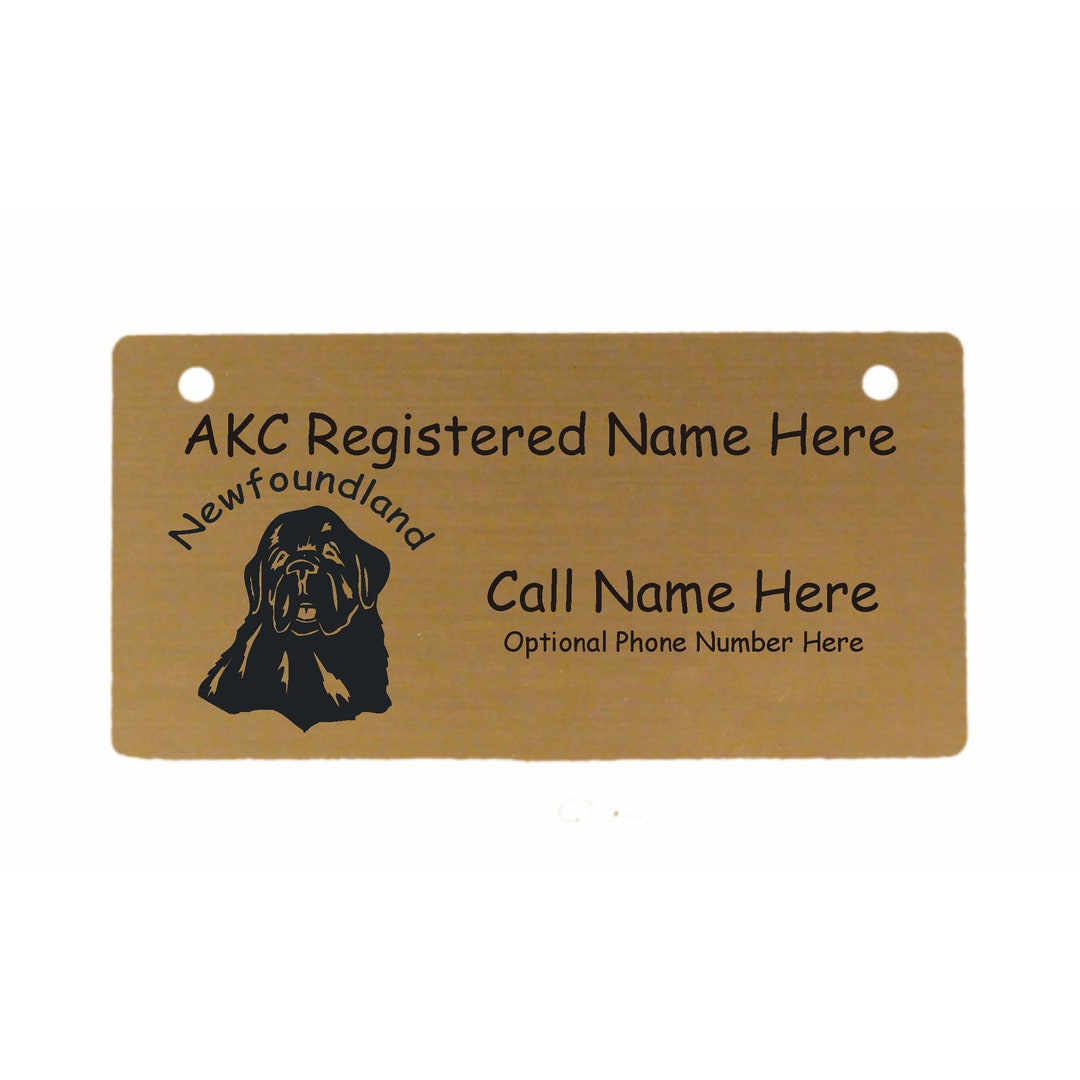 Newfoundland Crate Tags- Choice of Designs Personalized With Your Dog's ...