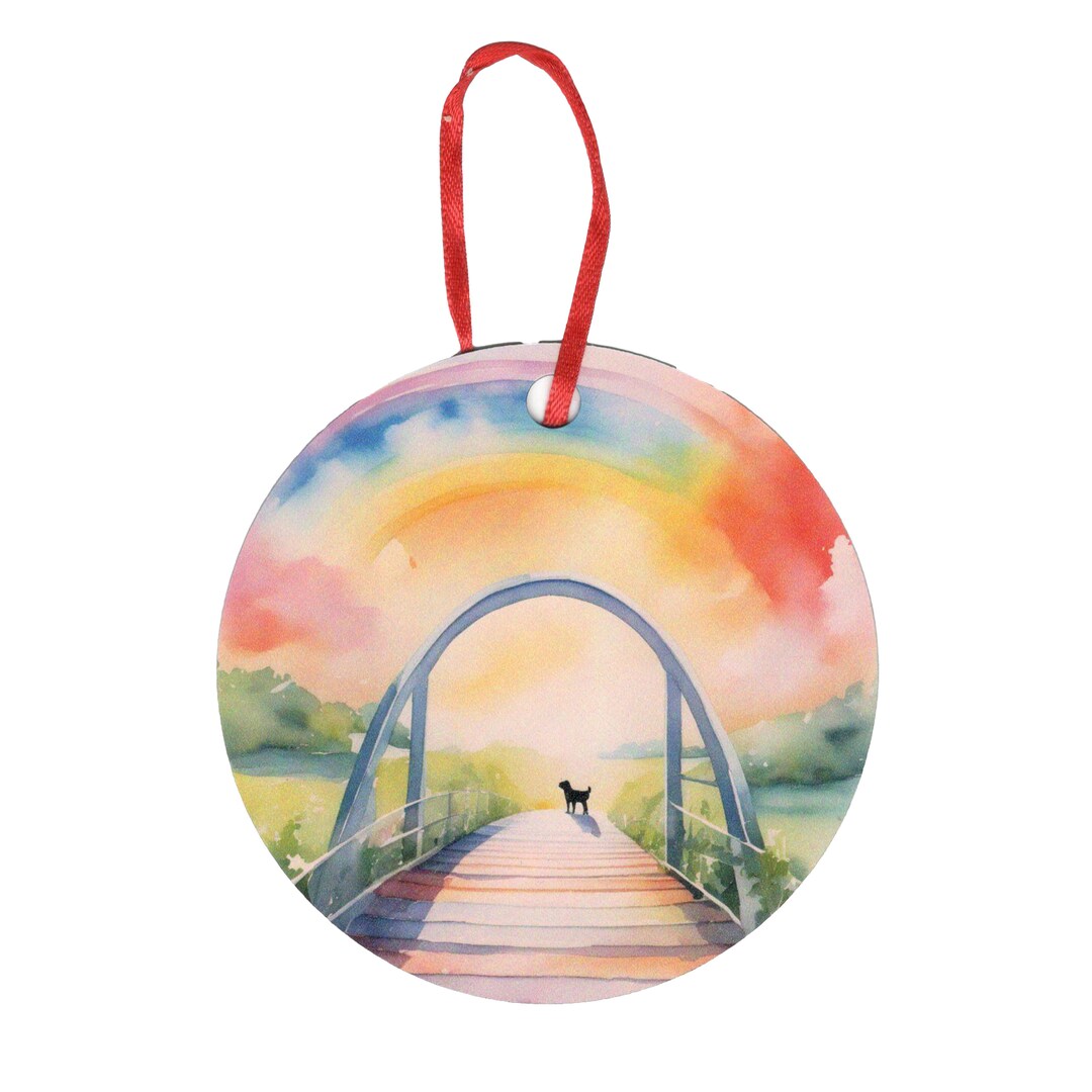 Dog on Rainbow Bridge Design Holographic Ornament - Etsy