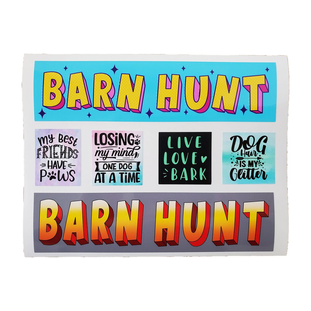 Barn Hunt Sticker Sheet With 6 Stickers - Etsy