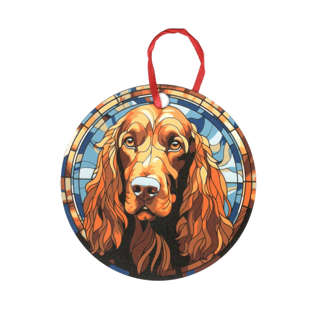 Irish Setter Stained Glass Design Holographic Ornament - Etsy