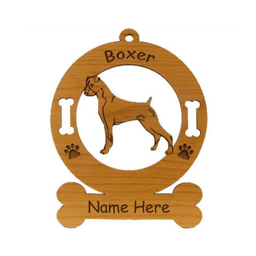Boxer Standing 1950 Uncropped Dog Ornament Personalized With Your Dog's ...