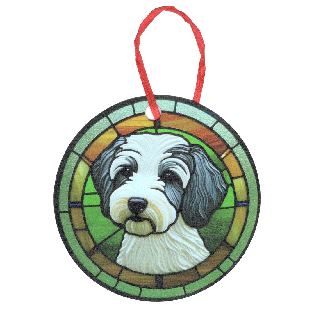 Schnoodle Stained Glass Design Holographic Ornament - Etsy