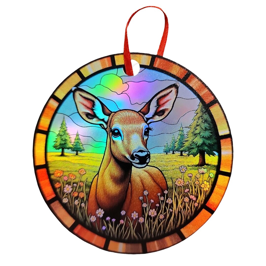 Doe With Blue Sky and Orange Ring Background Holographic Design ...