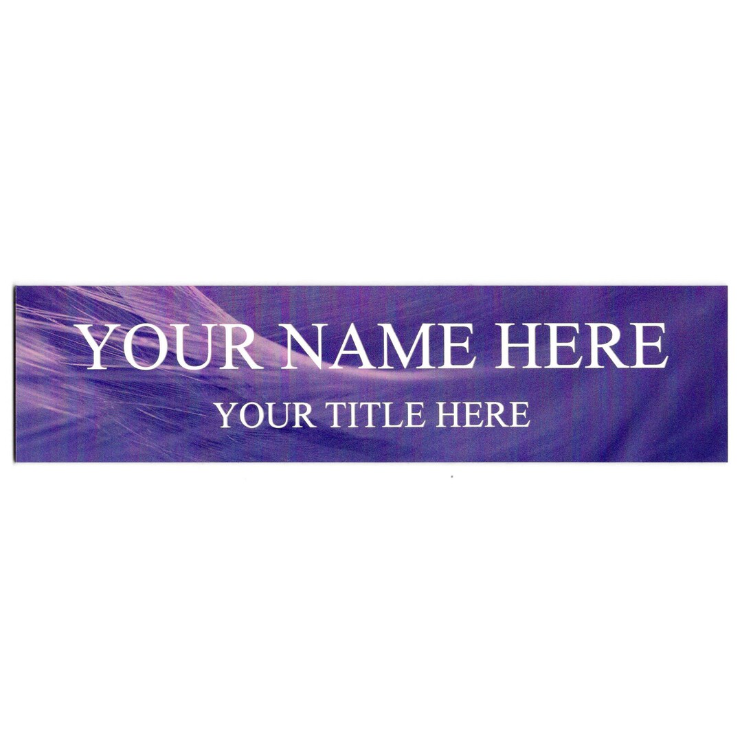 Purple Feathers Design 2 Inch X 8 Inch Name Plate Personalized With up ...