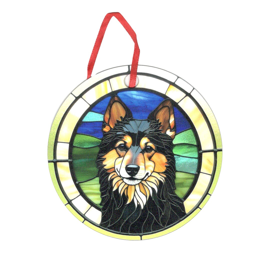 Mudi Stained Glass Design Holographic Ornament - Etsy