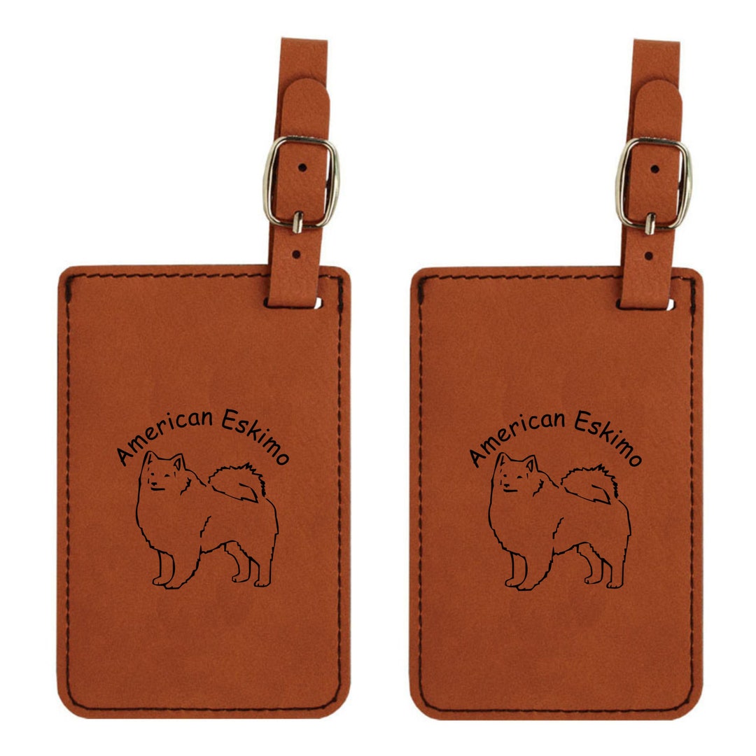 American Eskimo Standing Luggage Tag 2 Pack L1218 - Etsy