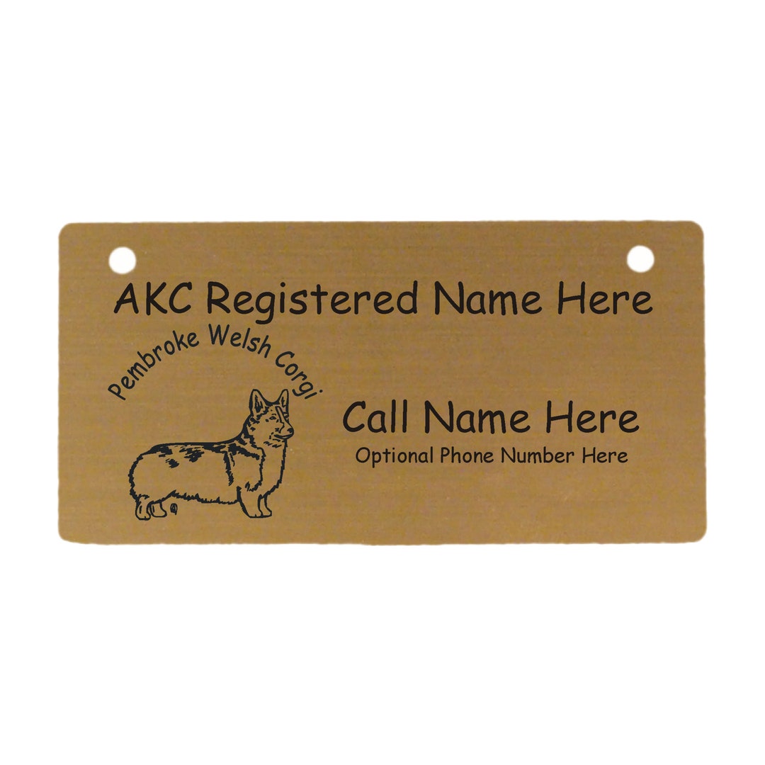 2198 Pembroke Welsh Corgi Crate Tag Personalized With Your Dog's Name ...