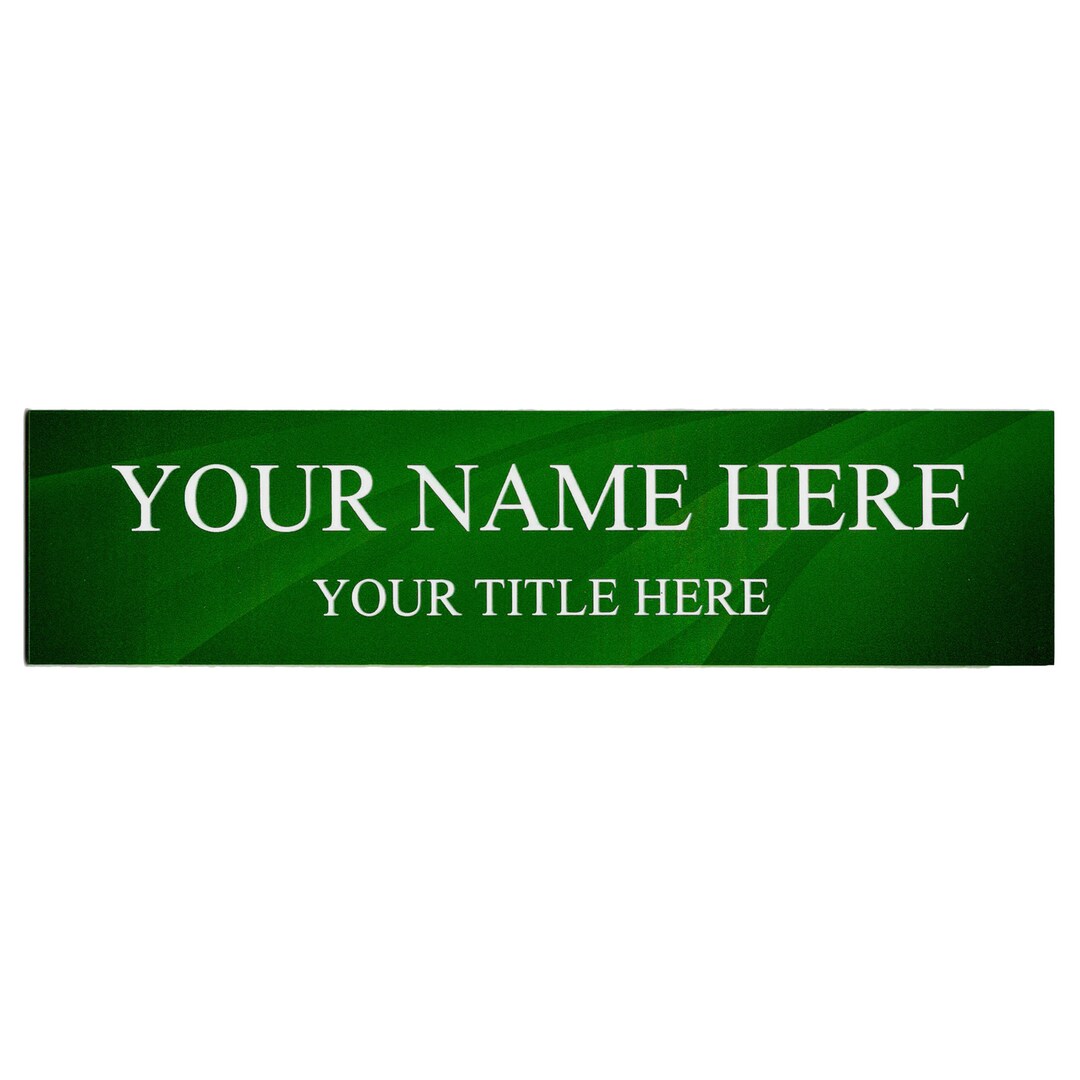 Green Abstract Swirl Design Name Plate Personalized - Etsy