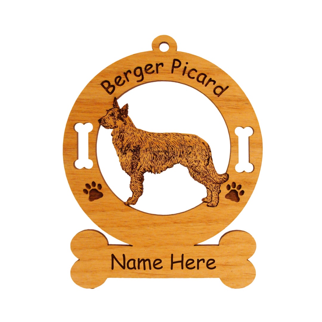 Berger Picard Standing 2 Dog Ornament Personalized With Your Dog's Name ...