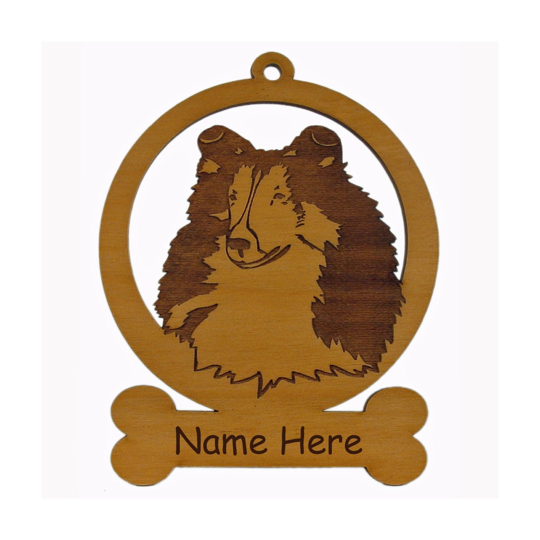 Sheltie Head 2 Dog Ornament Personalized With Your Dog's Name 083936 - Etsy