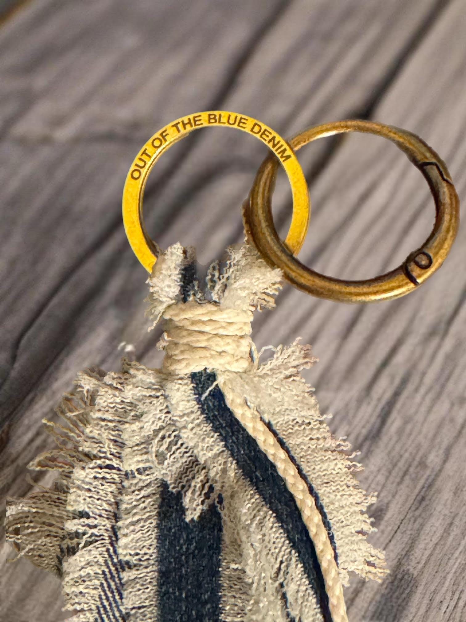 Out of the Blue Denim Sustainable Denim Keychain With Brass Carabiner ...