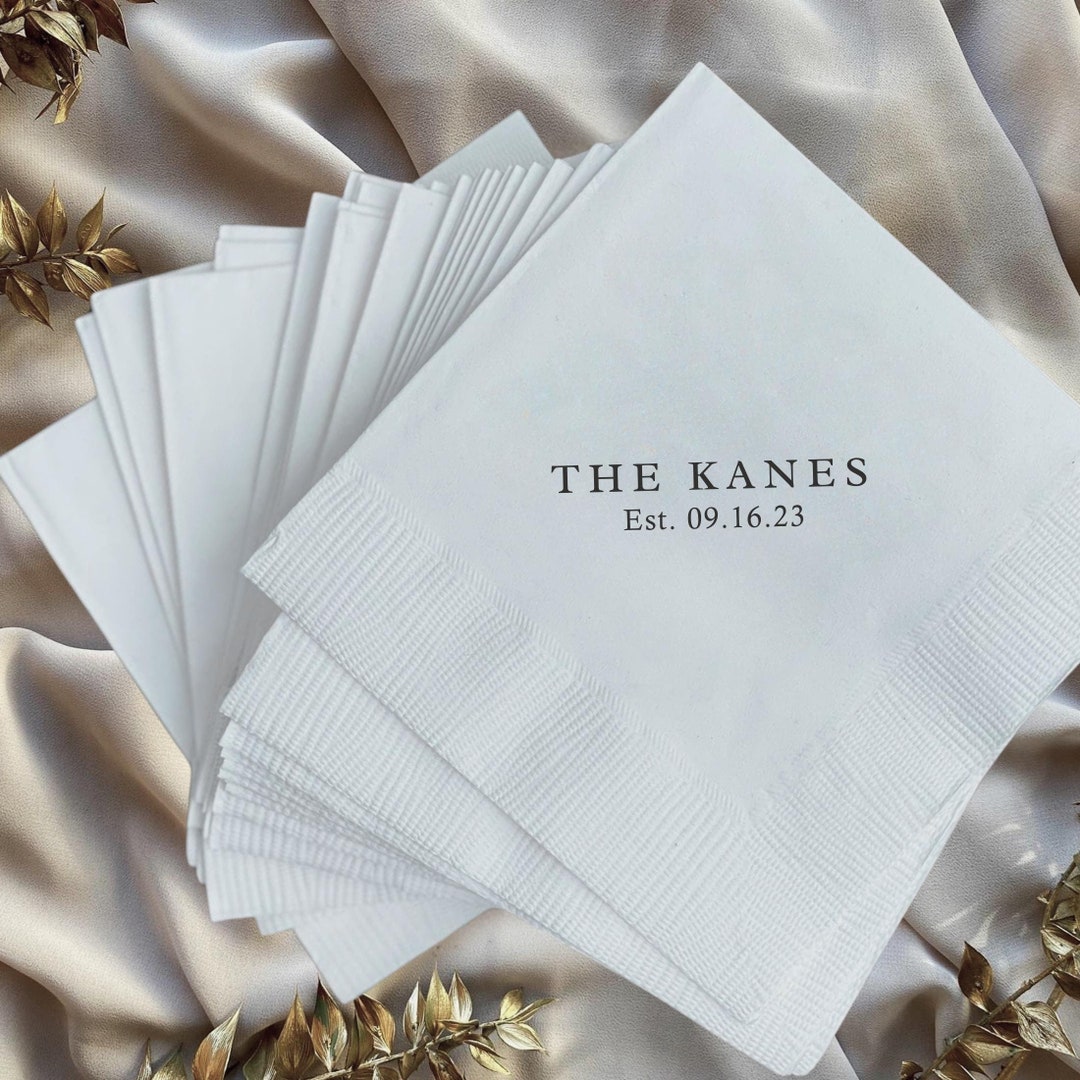 Custom Wedding Napkins Personalized Monogram Logo Cocktail Paper ...