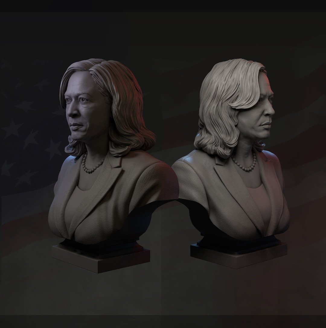 12K SLA Unpainted Kamala Harris Bust Fan Art Harris Statue - Etsy