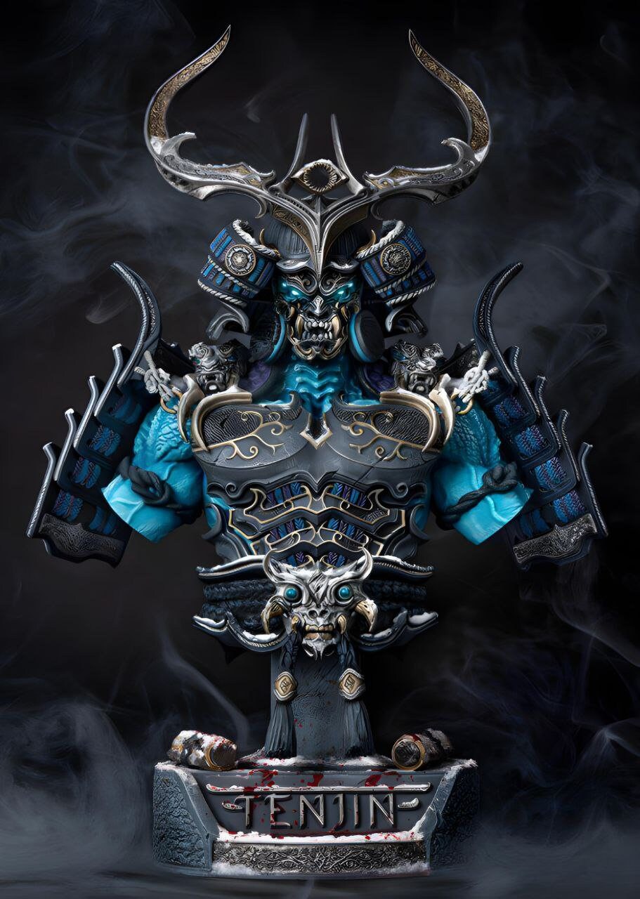12K SLA Tenjin Figure Fan Art Samurai Figure, Samurai Statue , Gamer ...