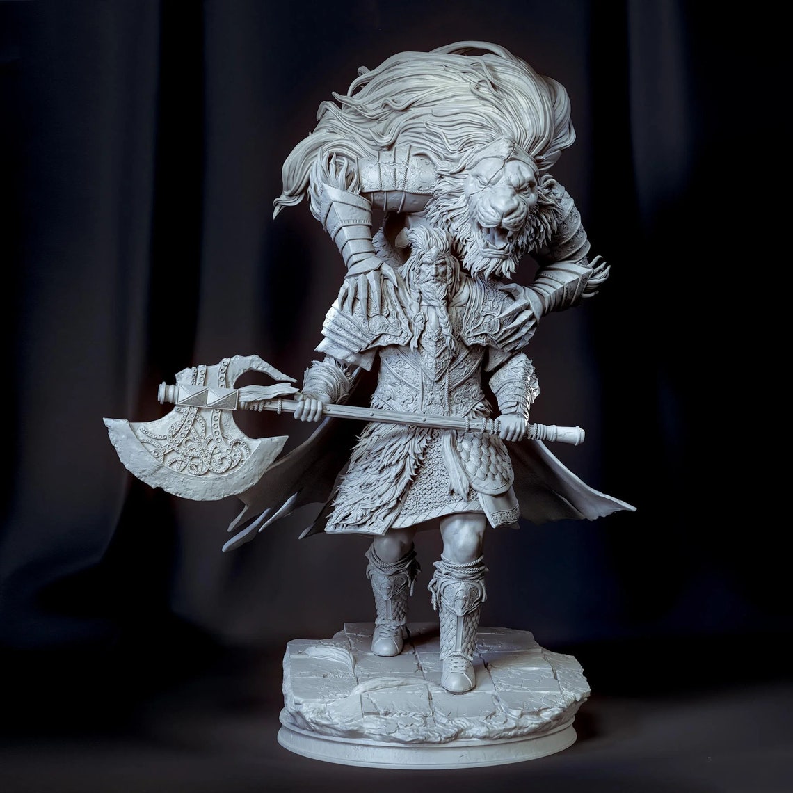 12K SLA Unpainted Godfrey Statue Fan Art Elden Ring Figure Gamer Gift ...