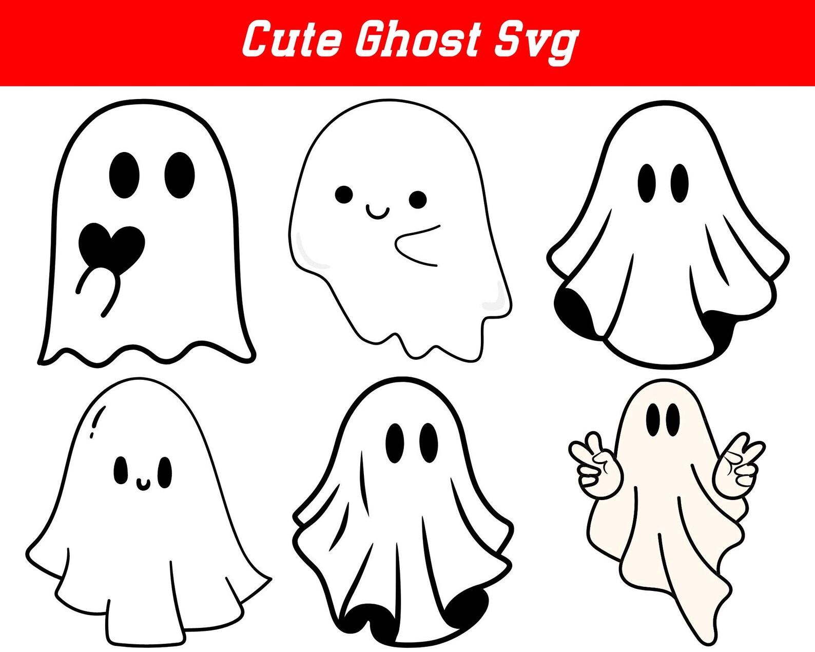 Cute Ghost Svg, Ghost Svg, Cute Ghost Clipart, Cute Ghost Shirt ...