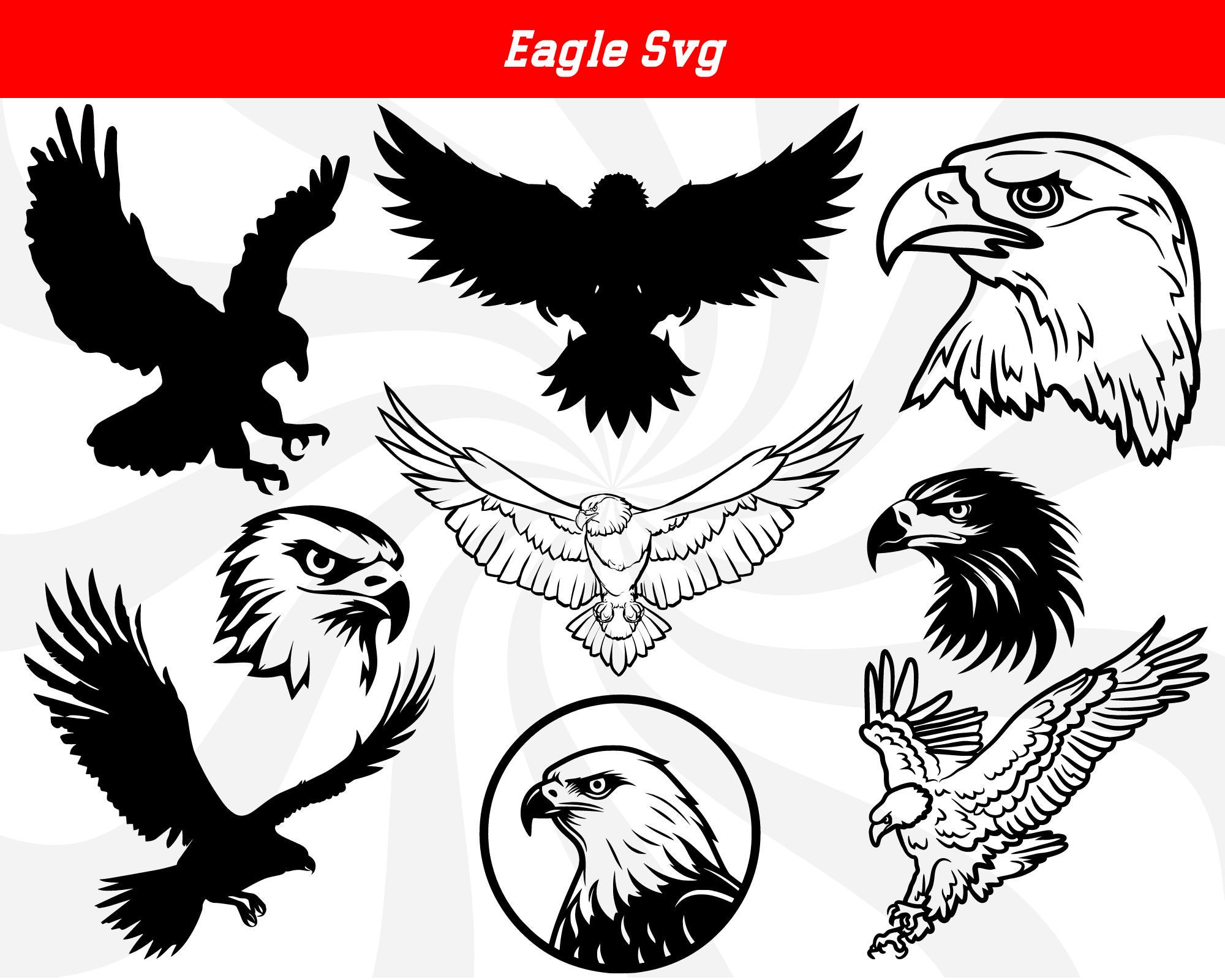 Eagle Svg Bundle, Flying Eagle Svg, Eagle Clipart, Eagle Silhouette ...