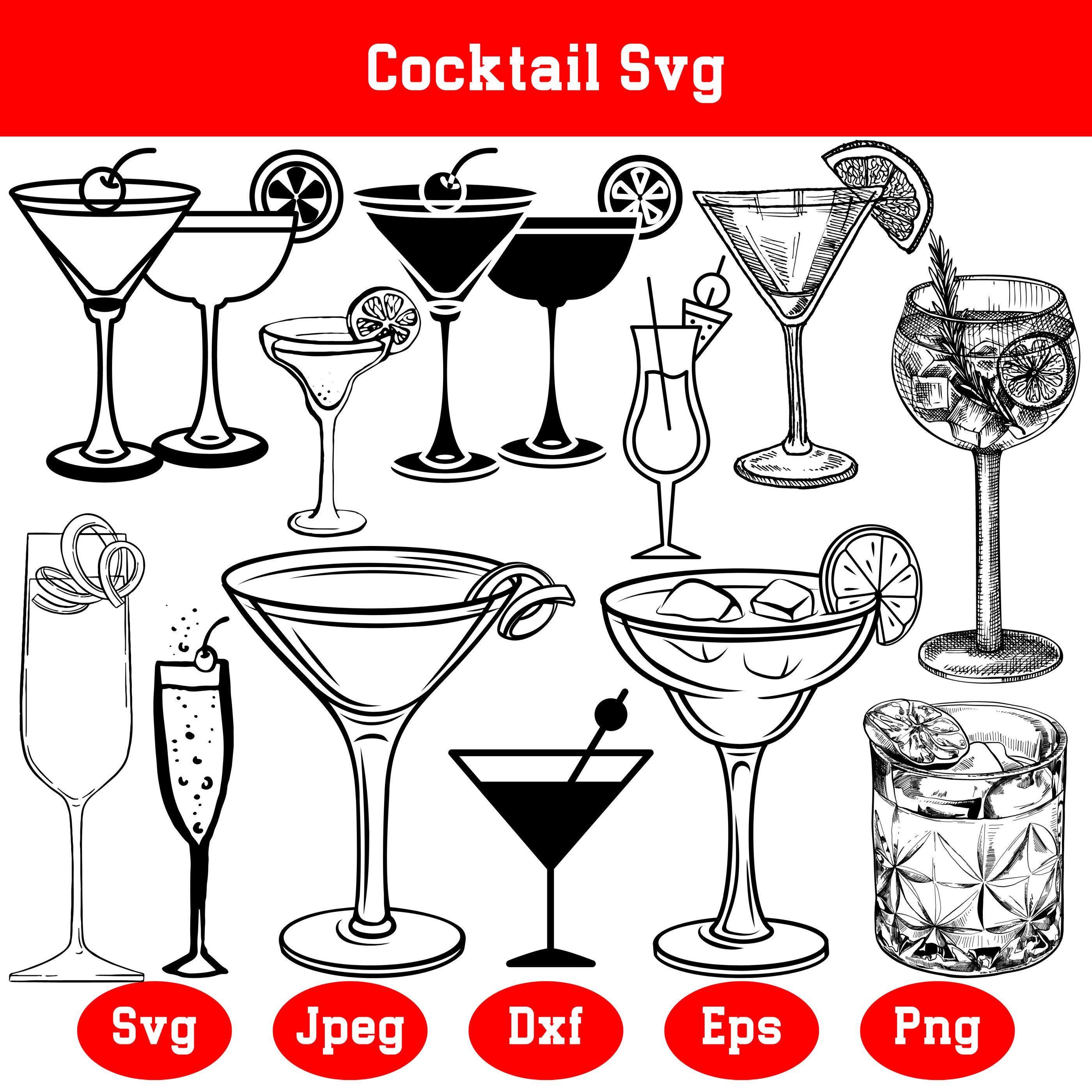 Cocktail Svg Bundle, Cocktail Svg, Cocktail Glasses, Cocktail Clipart ...