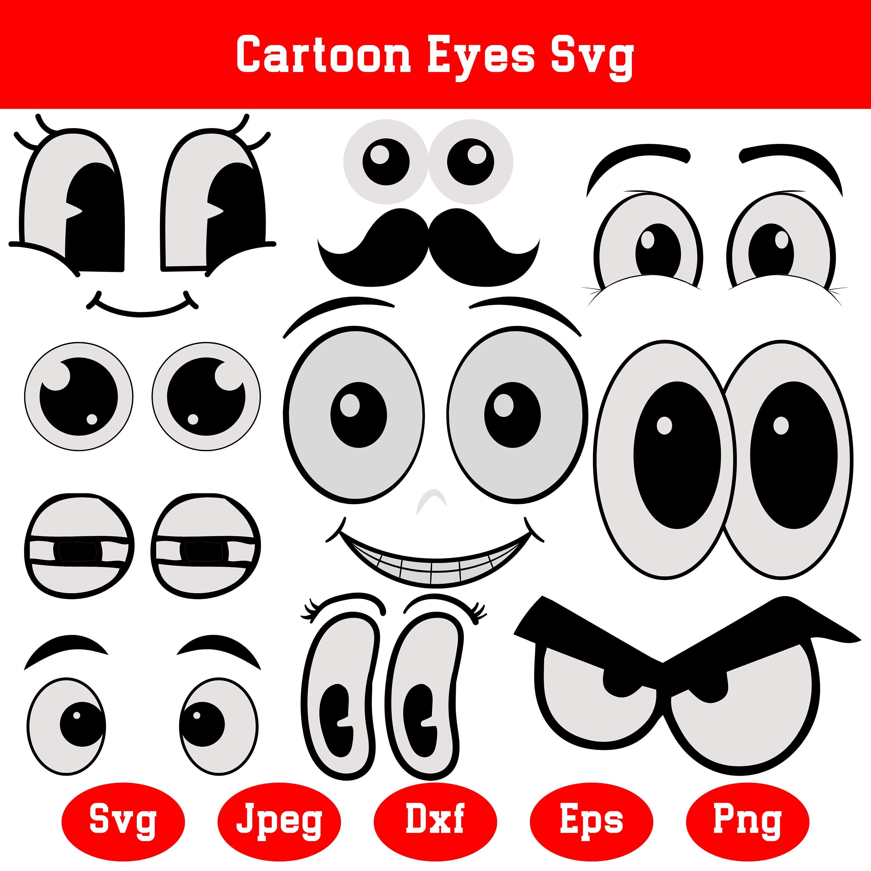 Cartoon Eyes Svg, Emoji Eyes Svg, Book Eyes Svg, Eyes Svg, Emoji Eyes ...